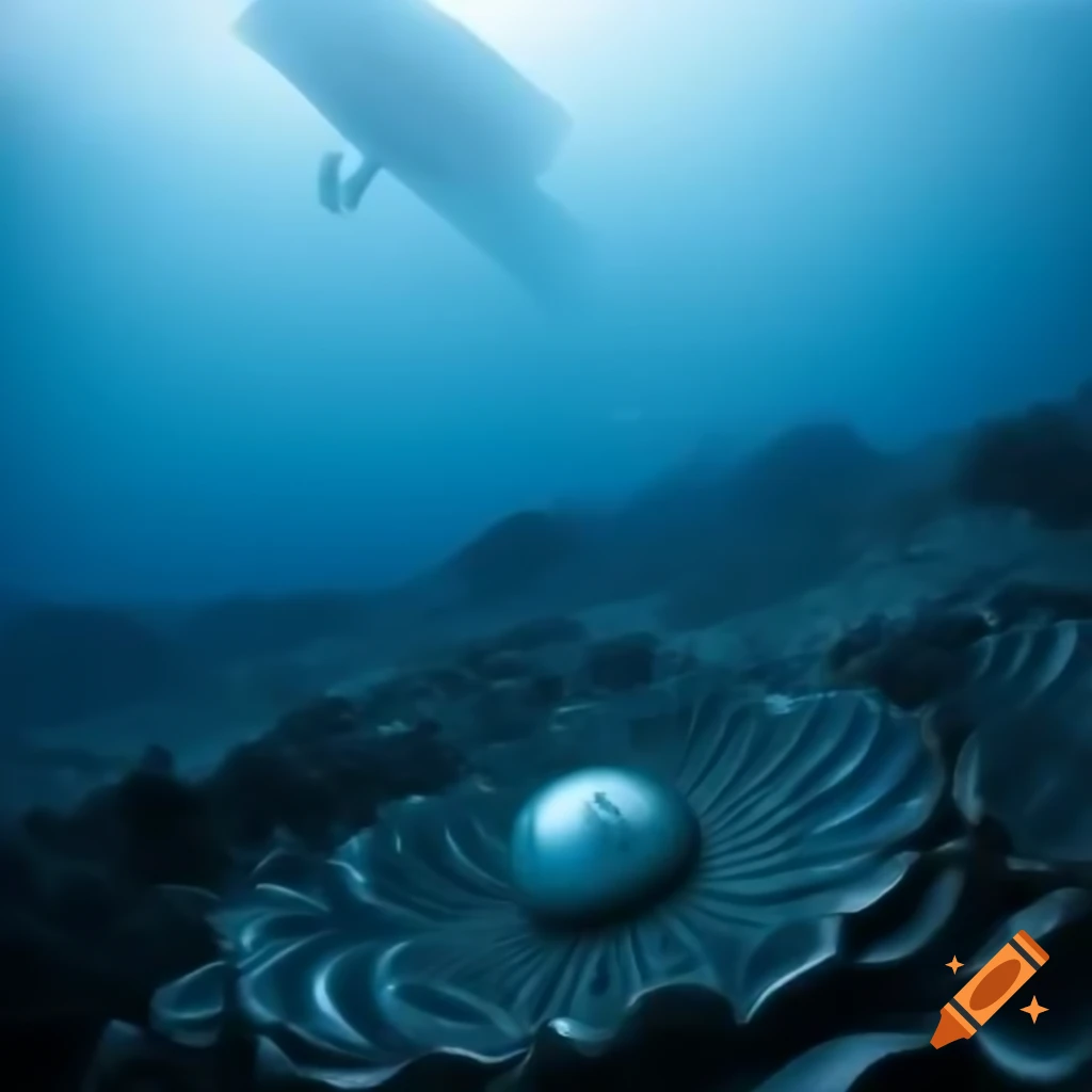 Traditional diver searching marine life with pearl among oysters ...