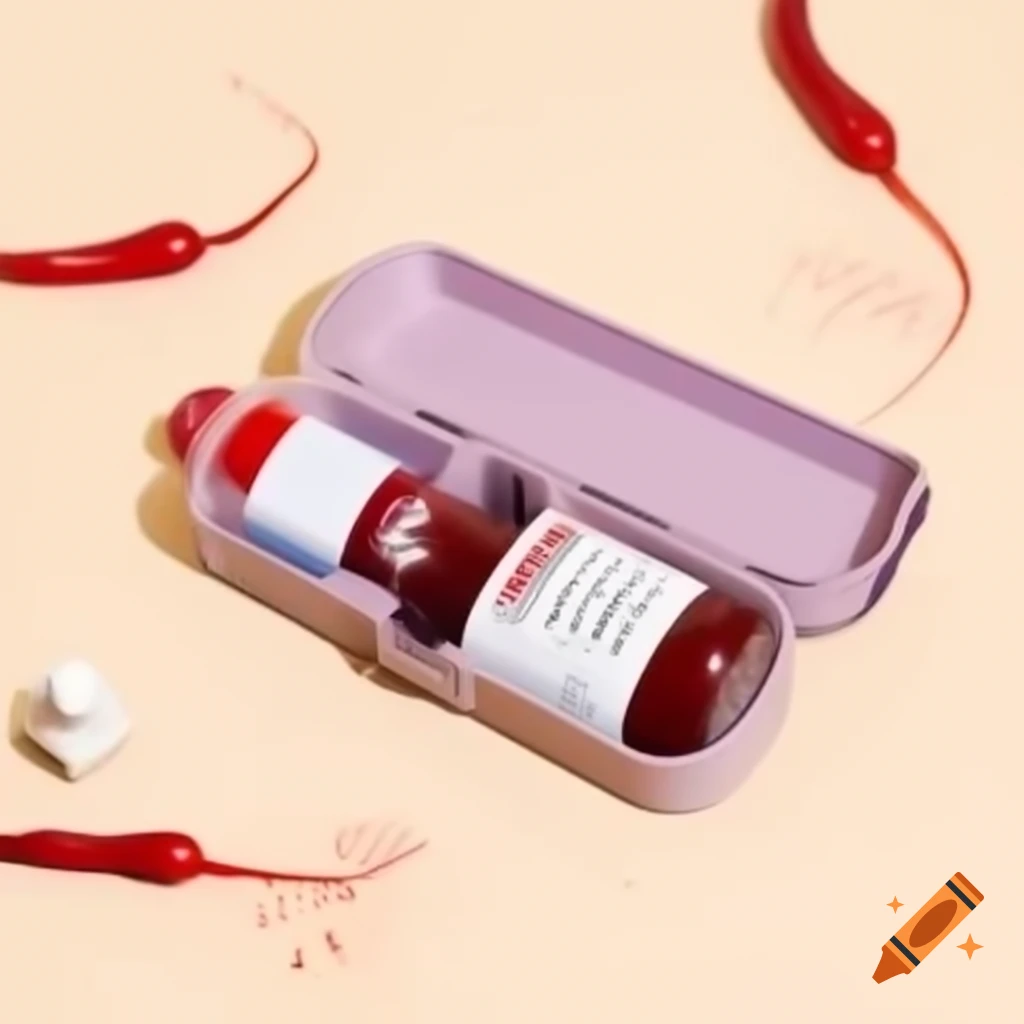 At-home testing kit box for blood, saliva, and skin analysis on Craiyon