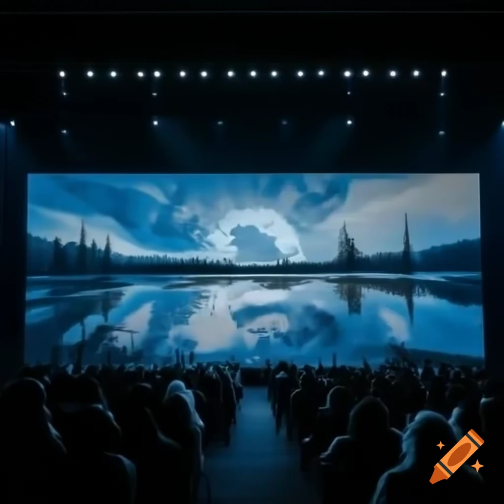 Large LED screen 7m wide by 4m high on a 1m stage on Craiyon