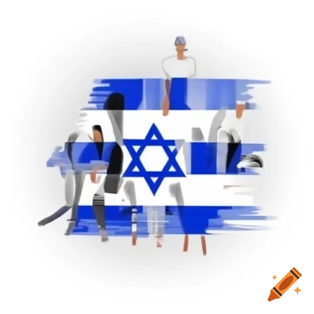 Diverse Israeli people in cultural setting on Craiyon