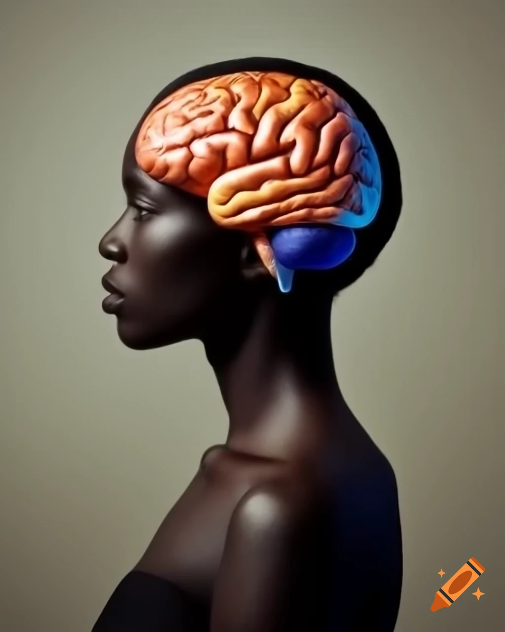 Conceptual art representing a virtual brain inspired by human models on ...