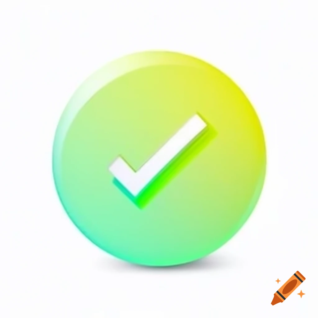 Minimalist confirm button for mobile game with checkmark icon on Craiyon