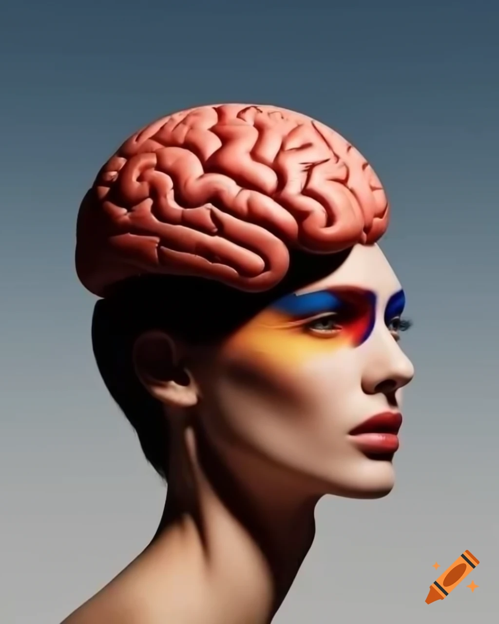 Conceptual art representing a virtual brain inspired by human models on ...