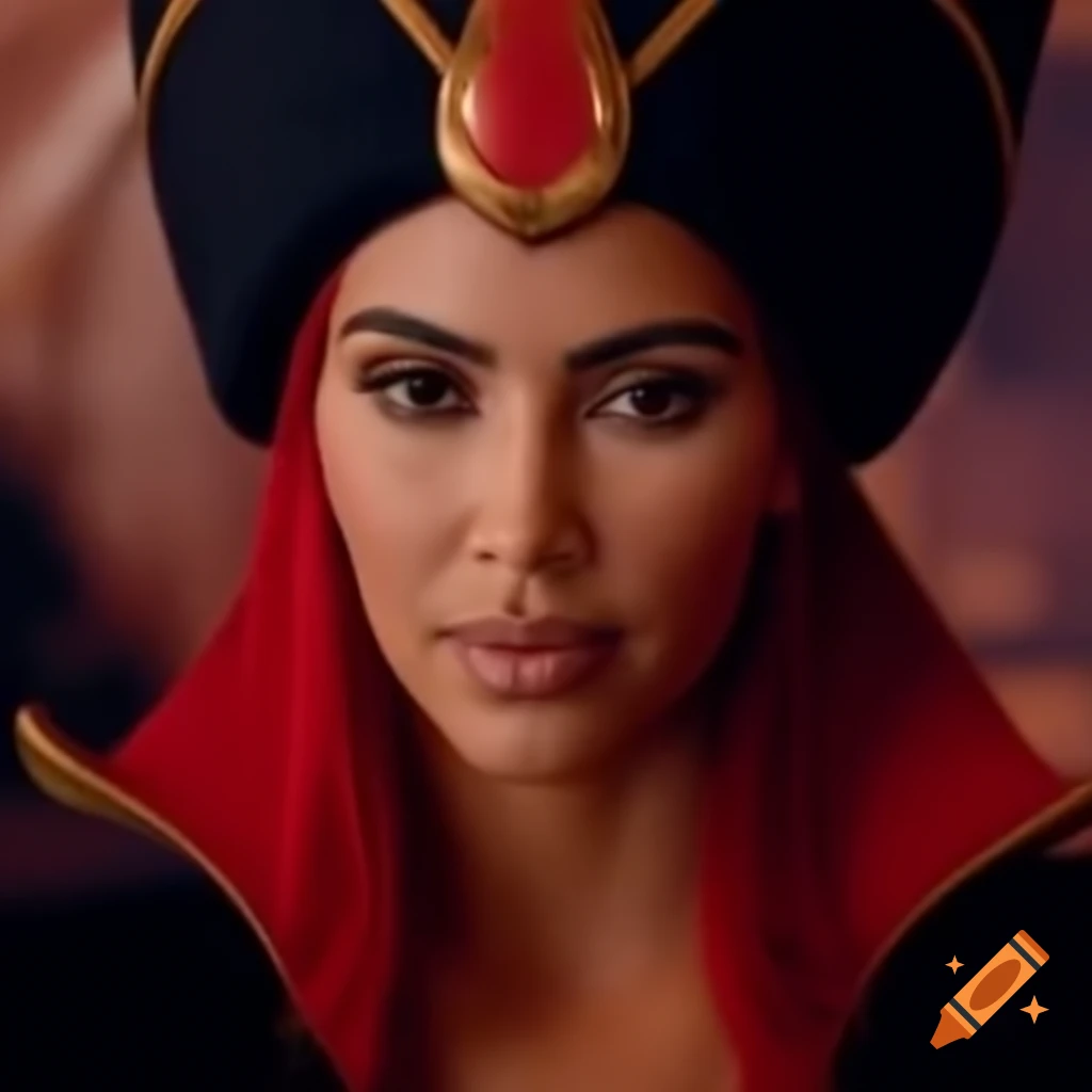 Kim Kardashian portraying Jafar, fictional character from Aladdin on ...