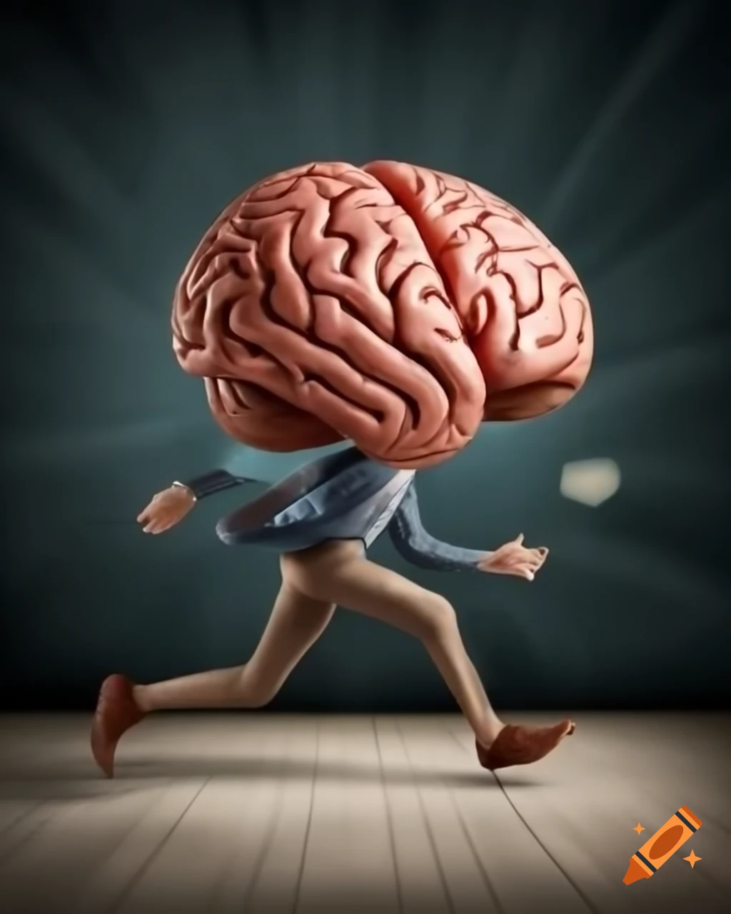 Unclear description of running a URL in a brain context on Craiyon