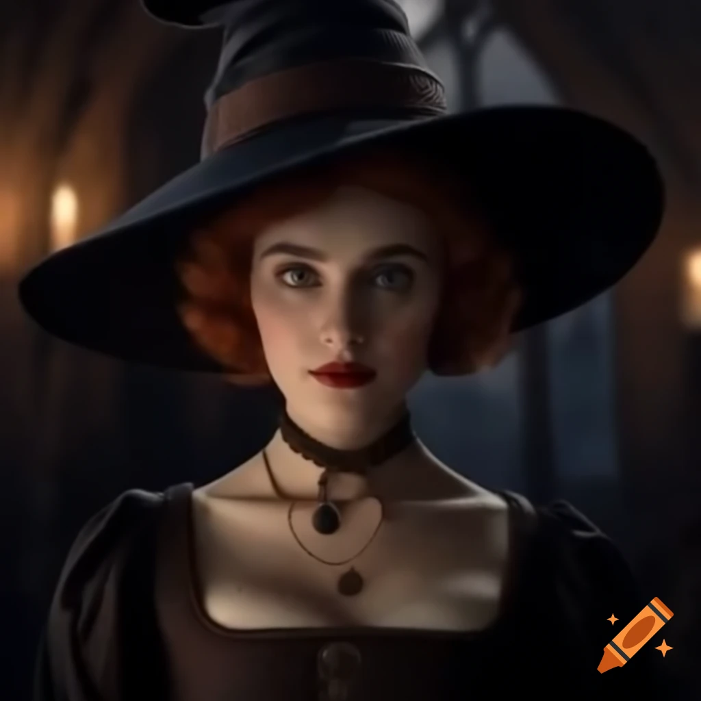 Medieval governess witch character inspired by Mary Poppins on Craiyon