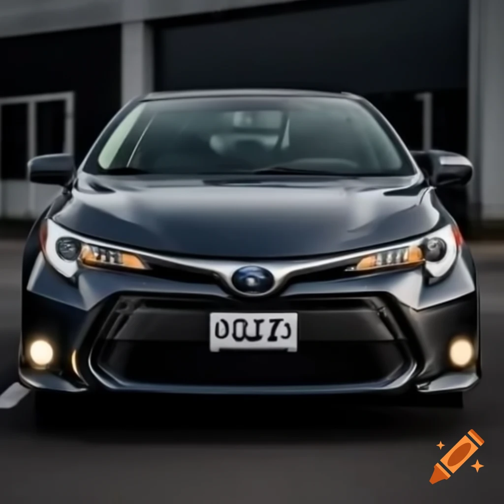 2018 dark gray Toyota Corolla with license plate 1987M / 22 on Craiyon