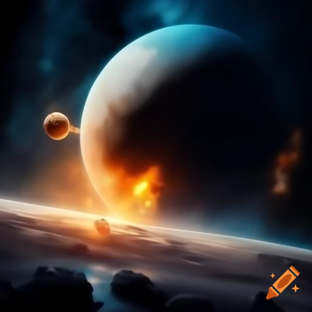 Realistic digital painting of WASP-76b exoplanet with molten skies and ...