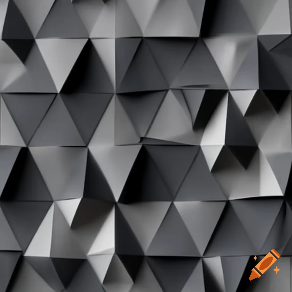 Concert poster for rock band featuring a patchwork of triangles in gray ...
