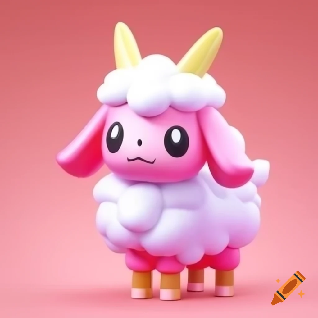 Unique pink goat character in Pokémon style with femboy aesthetic on ...