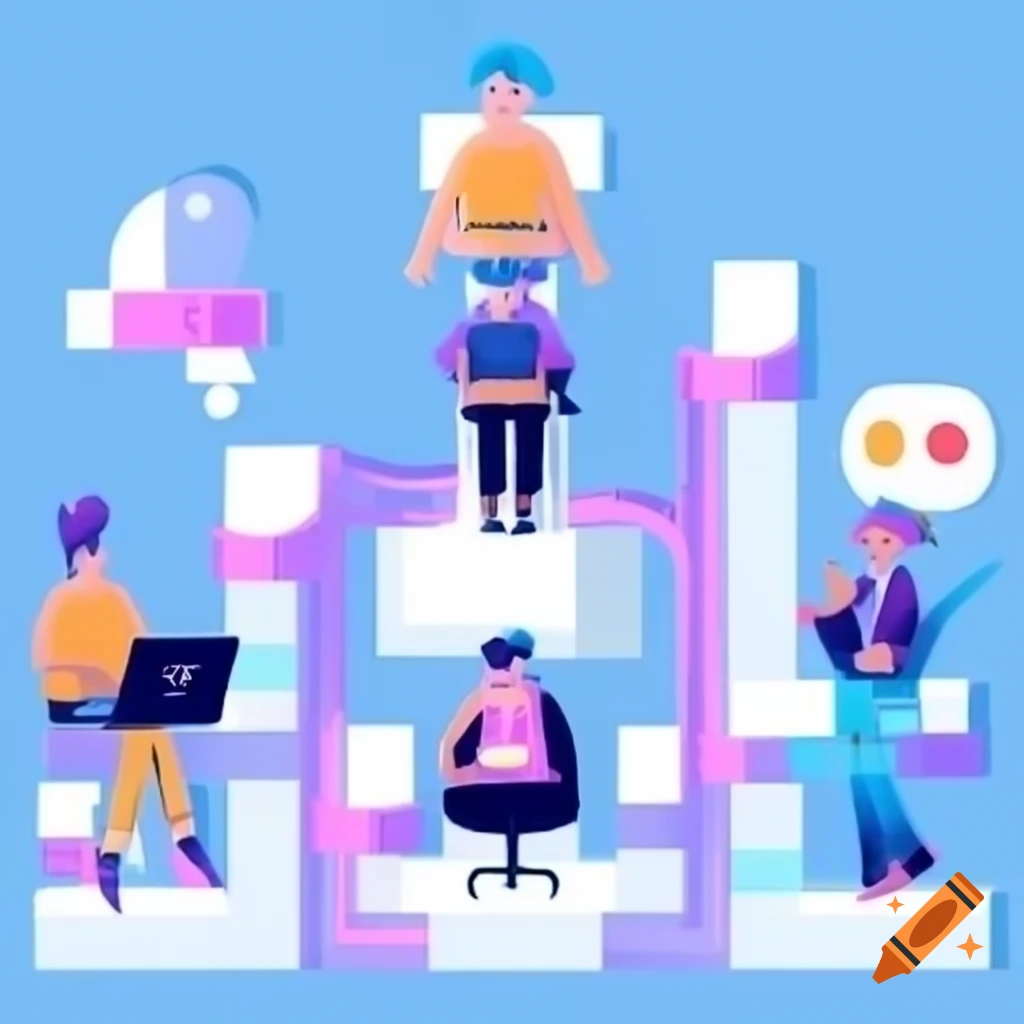 Cartoon illustration for Industry-Aligned Learning Paths, clear design ...