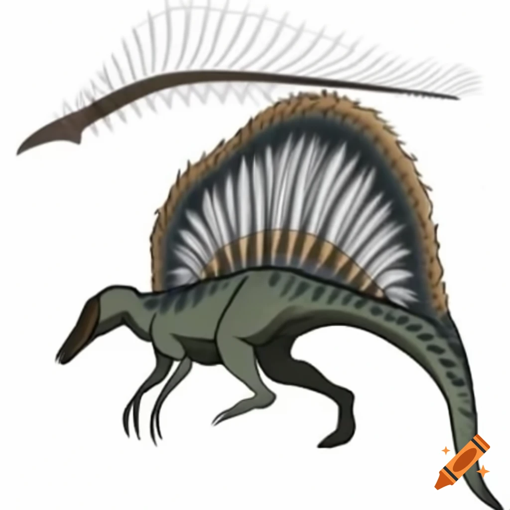 Hybrid creature combining Spinosaurus sail and claws with Indoraptor ...