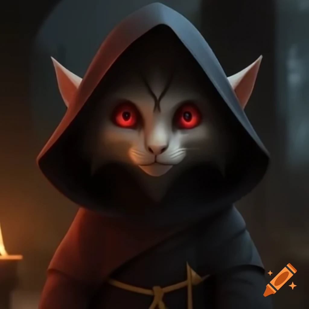 Bugbear monk character with heterochromia eyes, one red and one black ...