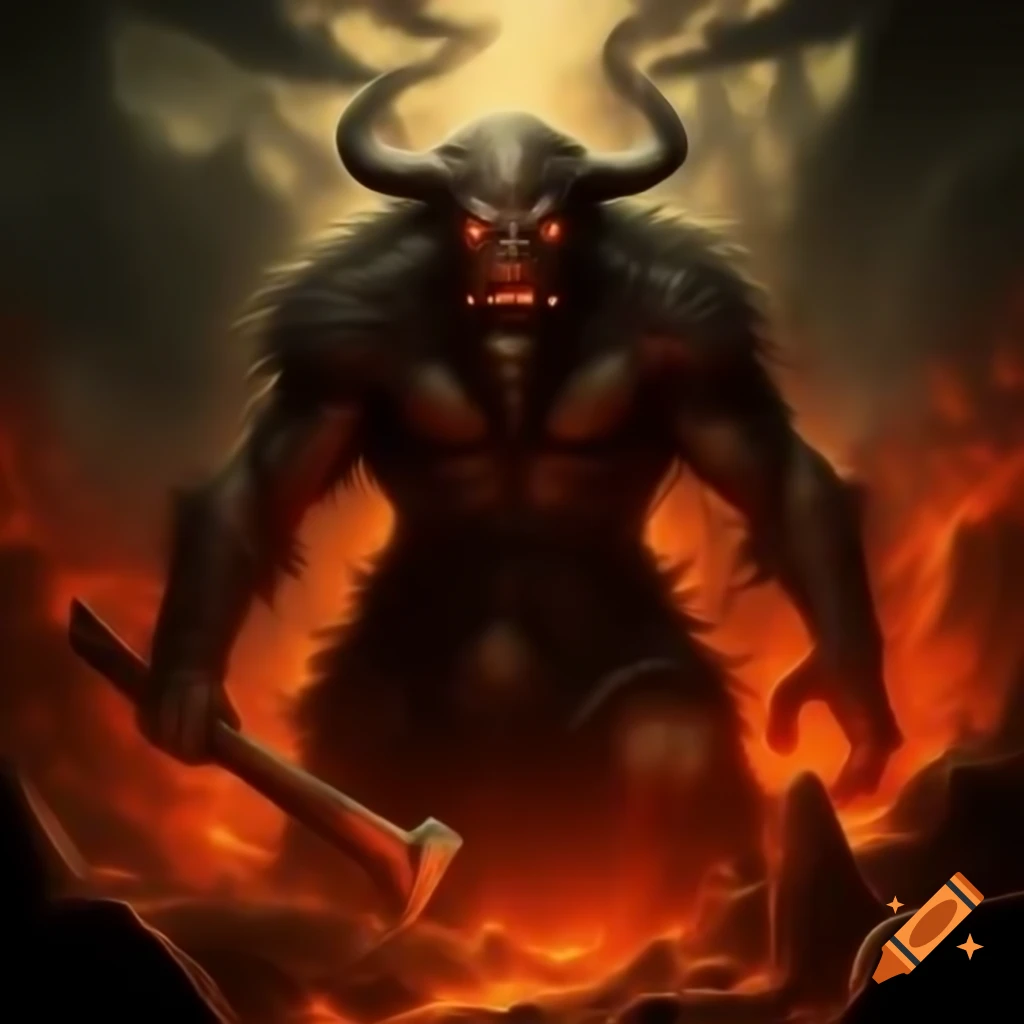 Viking-inspired eldritch horror lava demon on Craiyon