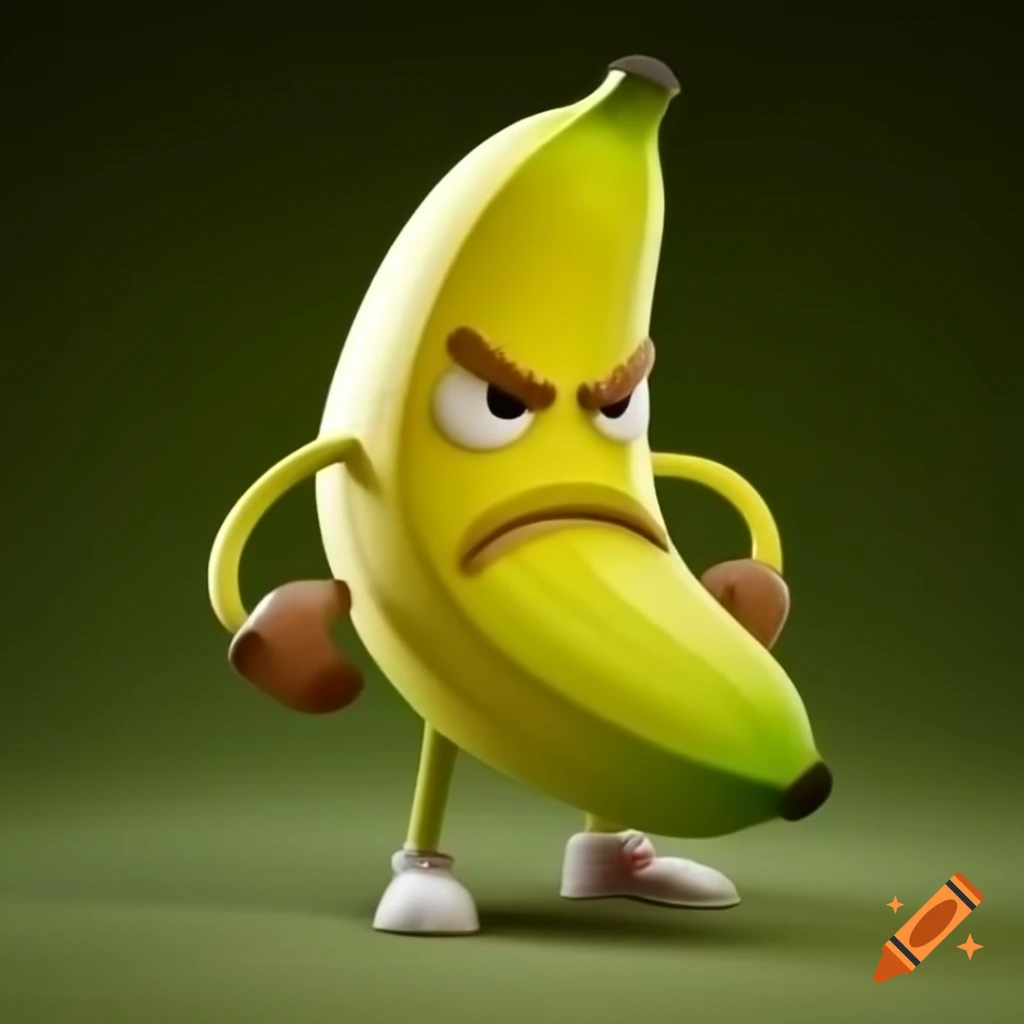 Anthropomorphic banana character with an annoyed expression in Pixar ...