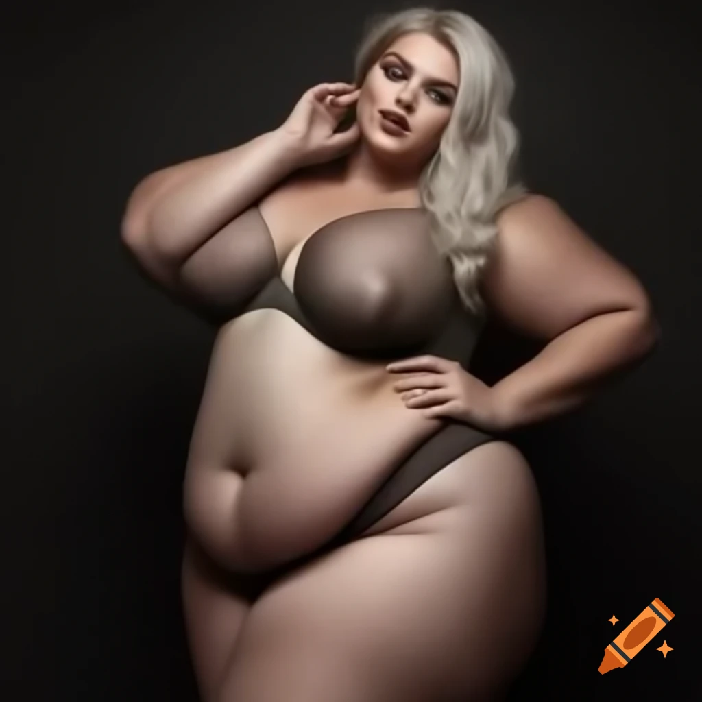 Plus size elf woman with blond hair and gray eyes, full body portrait on Craiyon