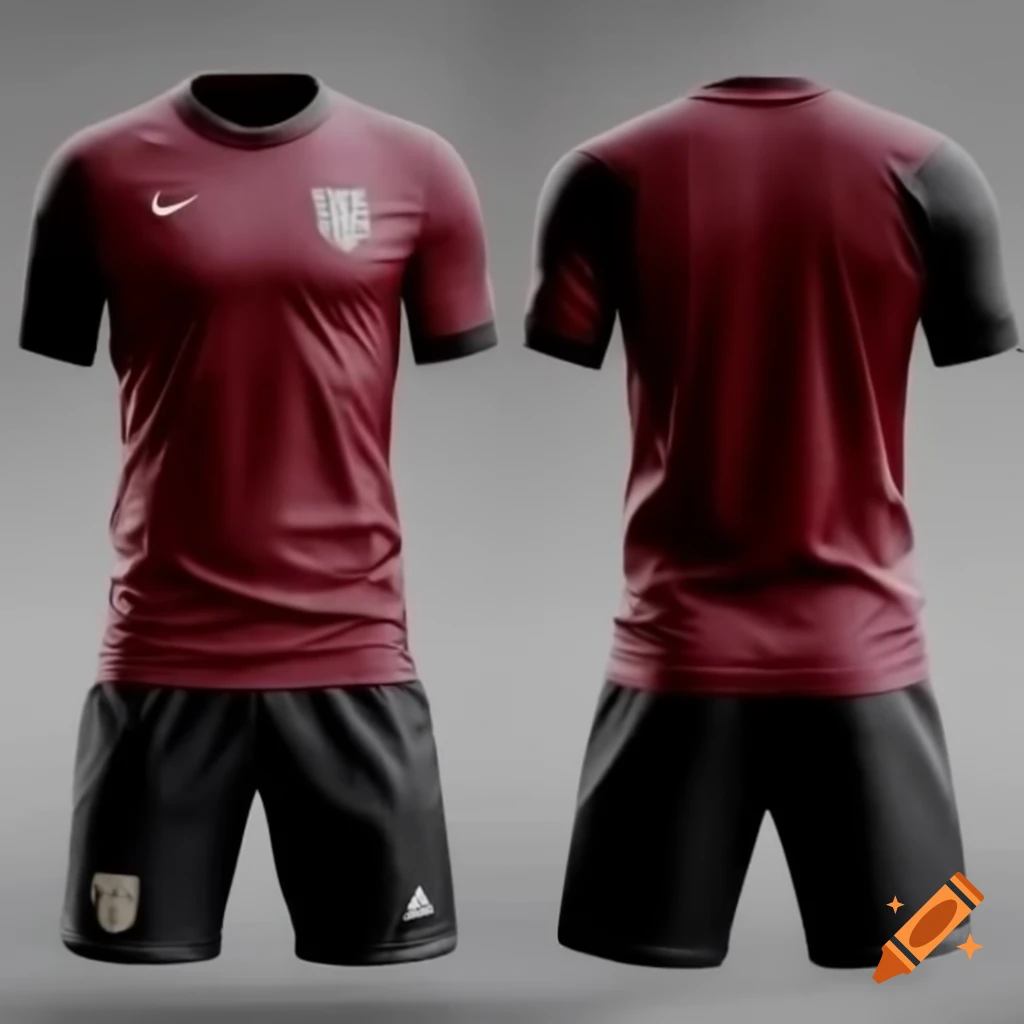 Modern football kit design for Snakes FC featuring burgundy and black ...