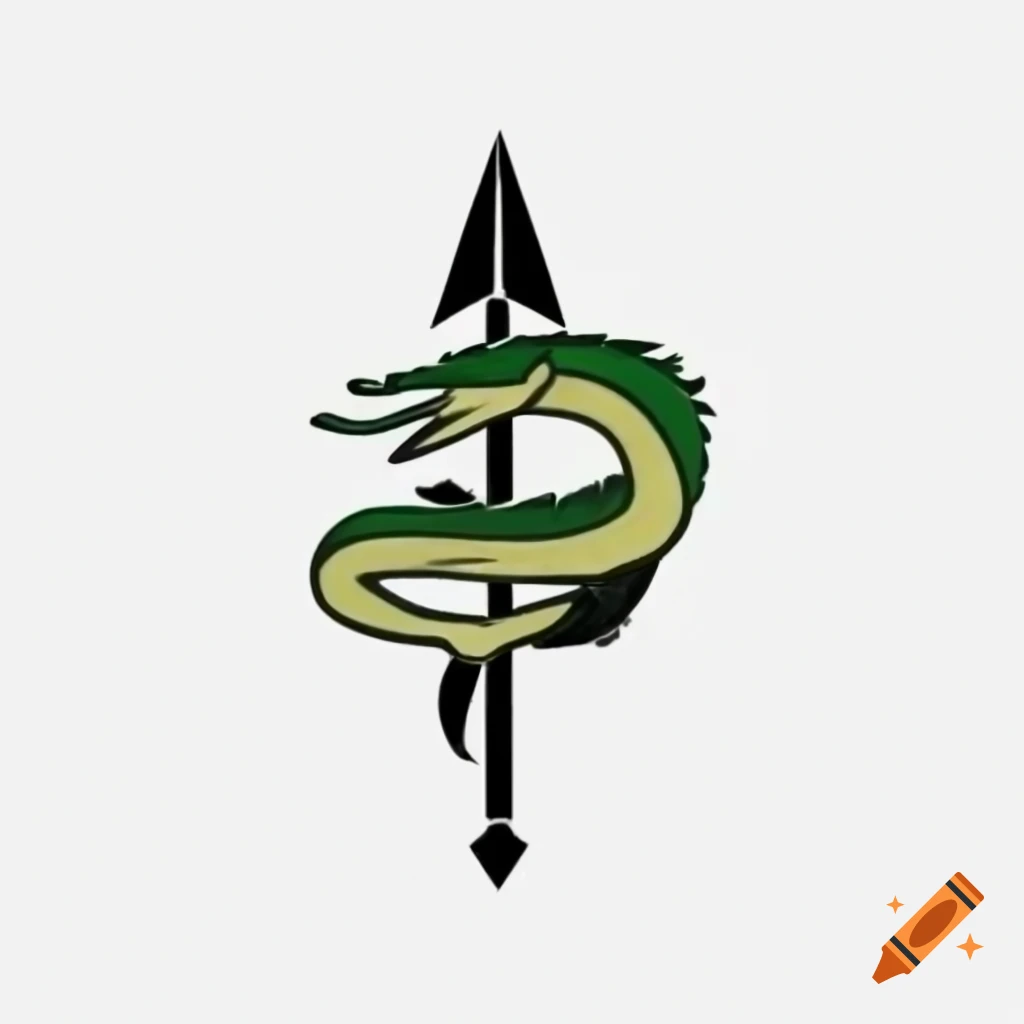 Rune style emblem featuring a pike fish impaled on a spear on Craiyon