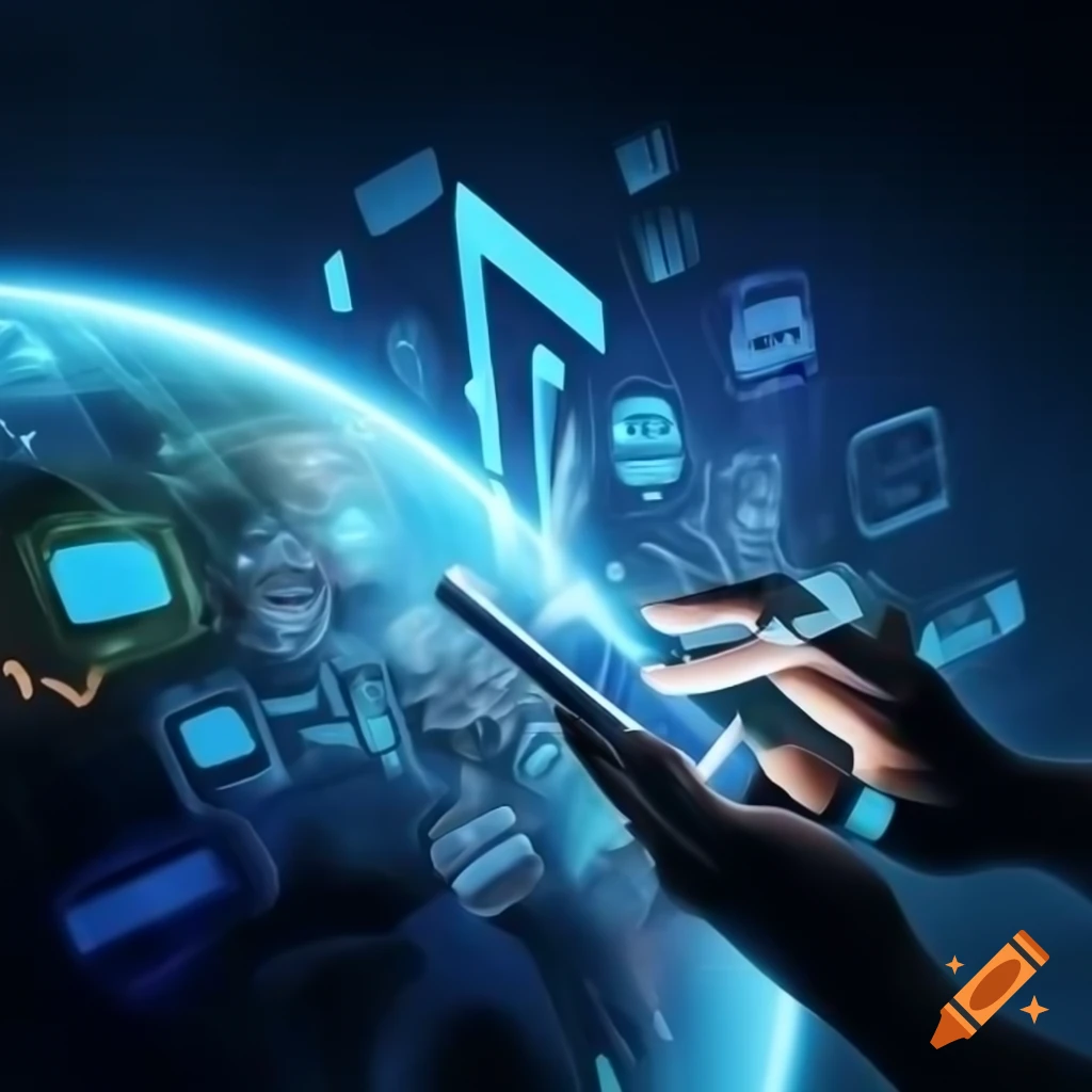 Digital artwork showcasing technological advancements in globalization ...