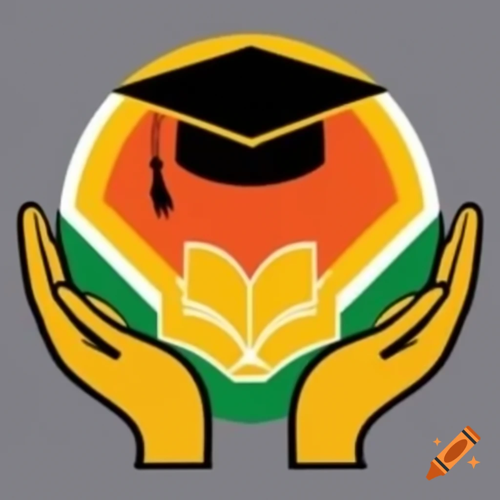 Logo featuring graduation cap, Uganda flag colors, and hands supporting ...