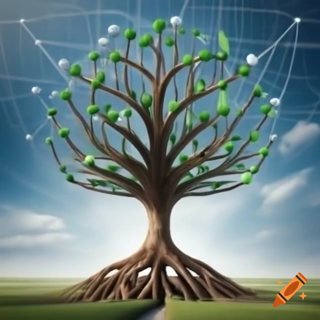 Schematic representation of a complex calculation tree with ...