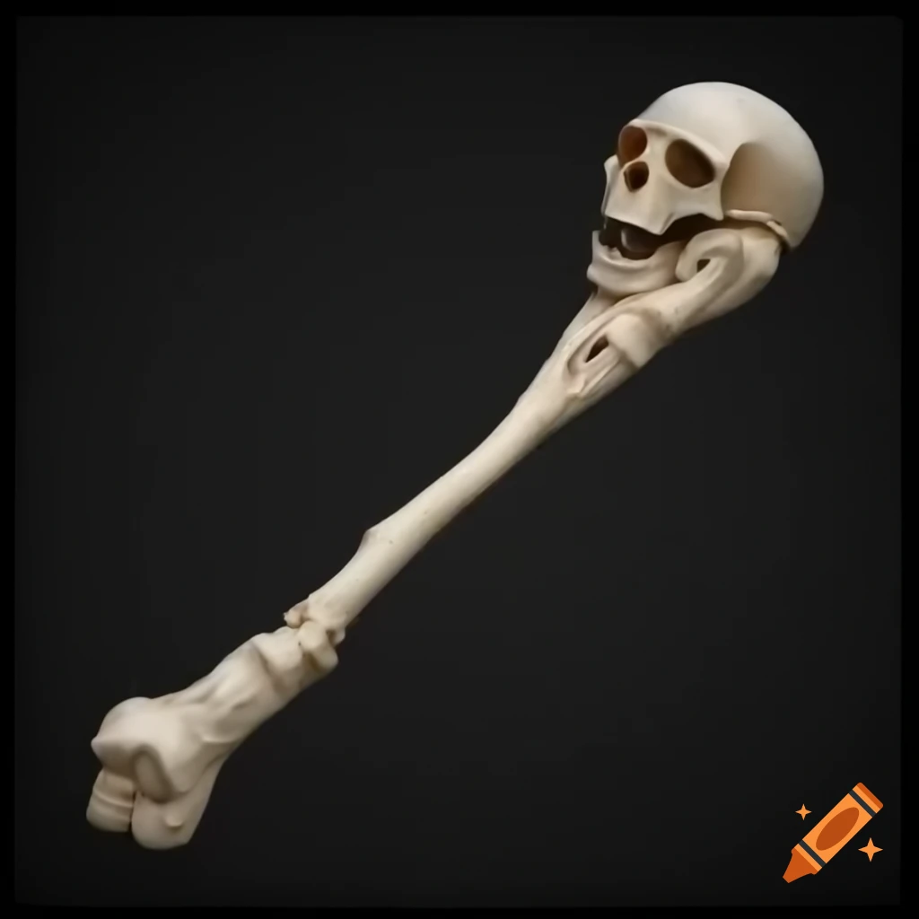 DND magic rod made of bone with runic carvings and skull with fangs at ...