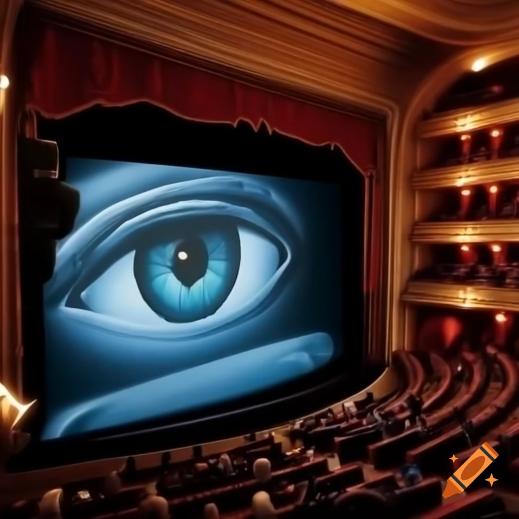 Elegant theatre screen and celluloid film symbolizing cinematic ...