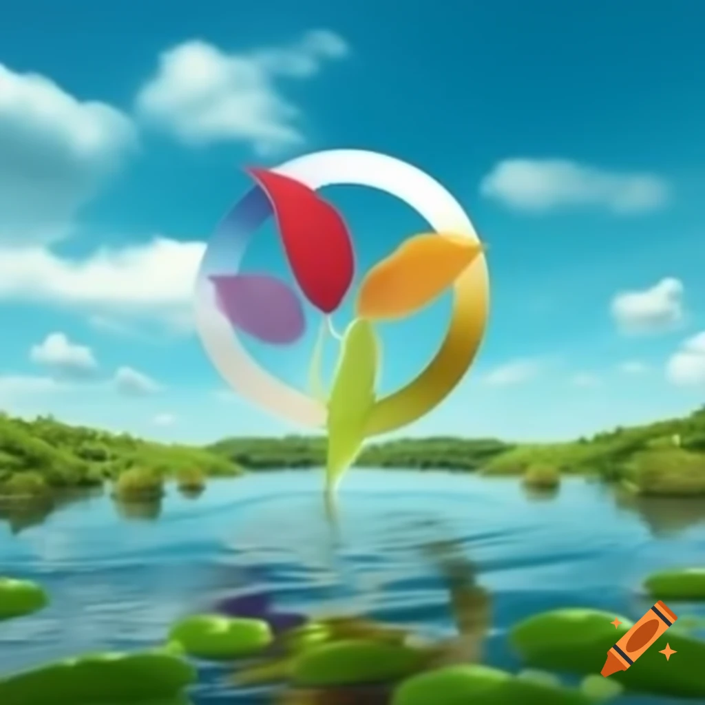 Logo design incorporating elements of water, sky, nature, and plants on ...