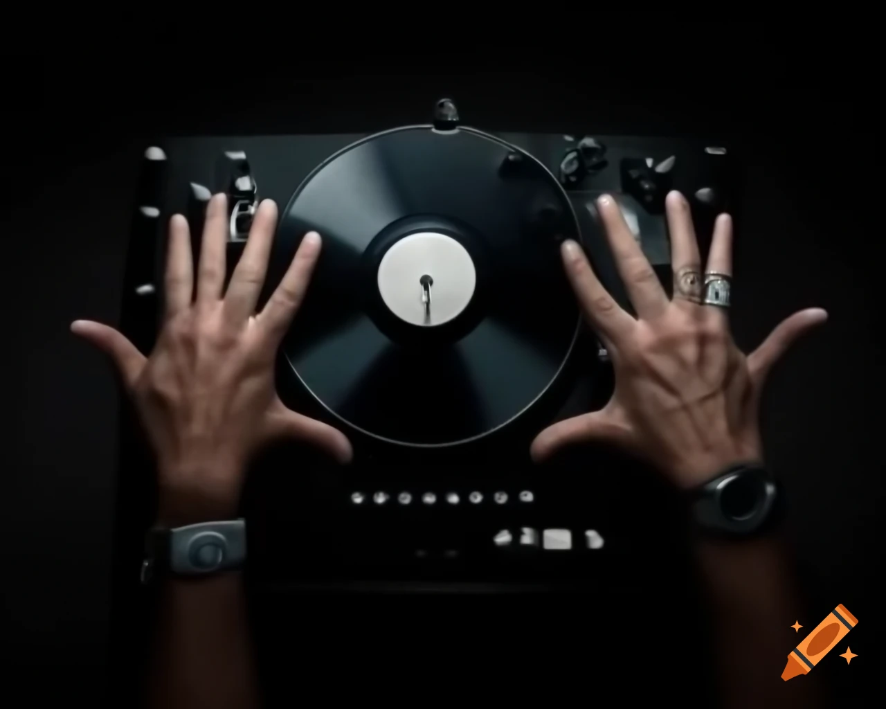 Person with turntables for hands in creative art concept on Craiyon