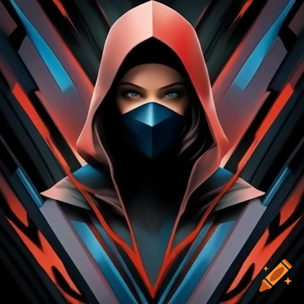 Abstract tattoo design featuring three diamond shapes with ninja theme ...