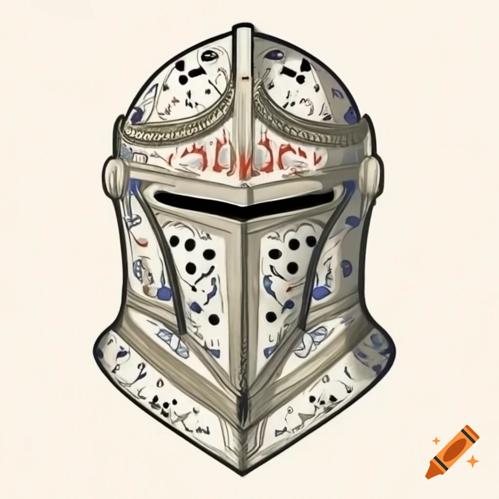 Ornate nouveau-style knight helmet with intricate detailing on Craiyon