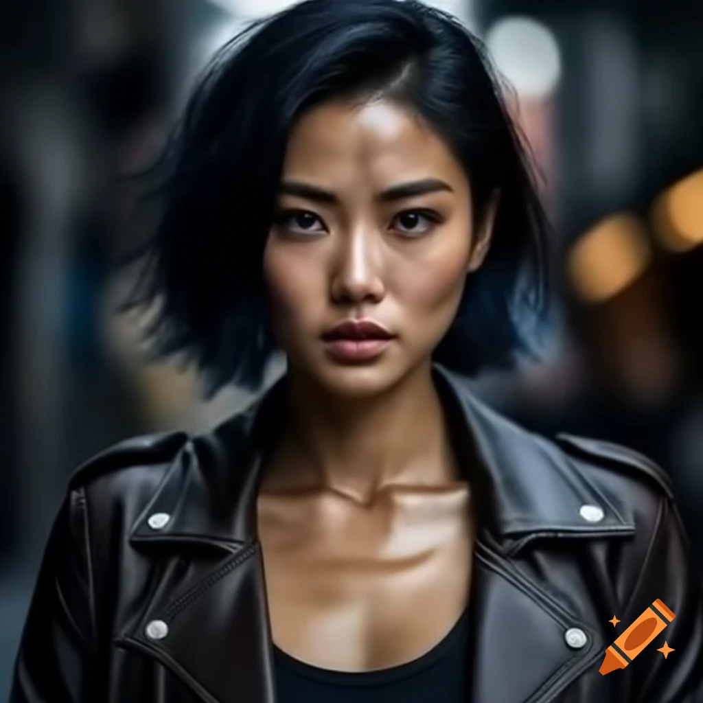 Hyper-realistic photo of strong, athletic woman walking in city street ...