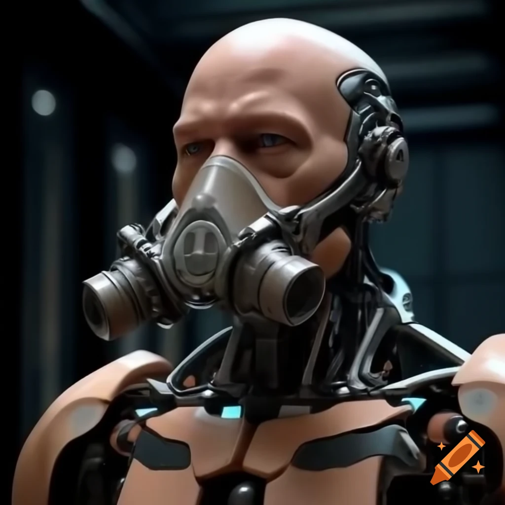 Cyborg with breathing apparatus and external filters on Craiyon
