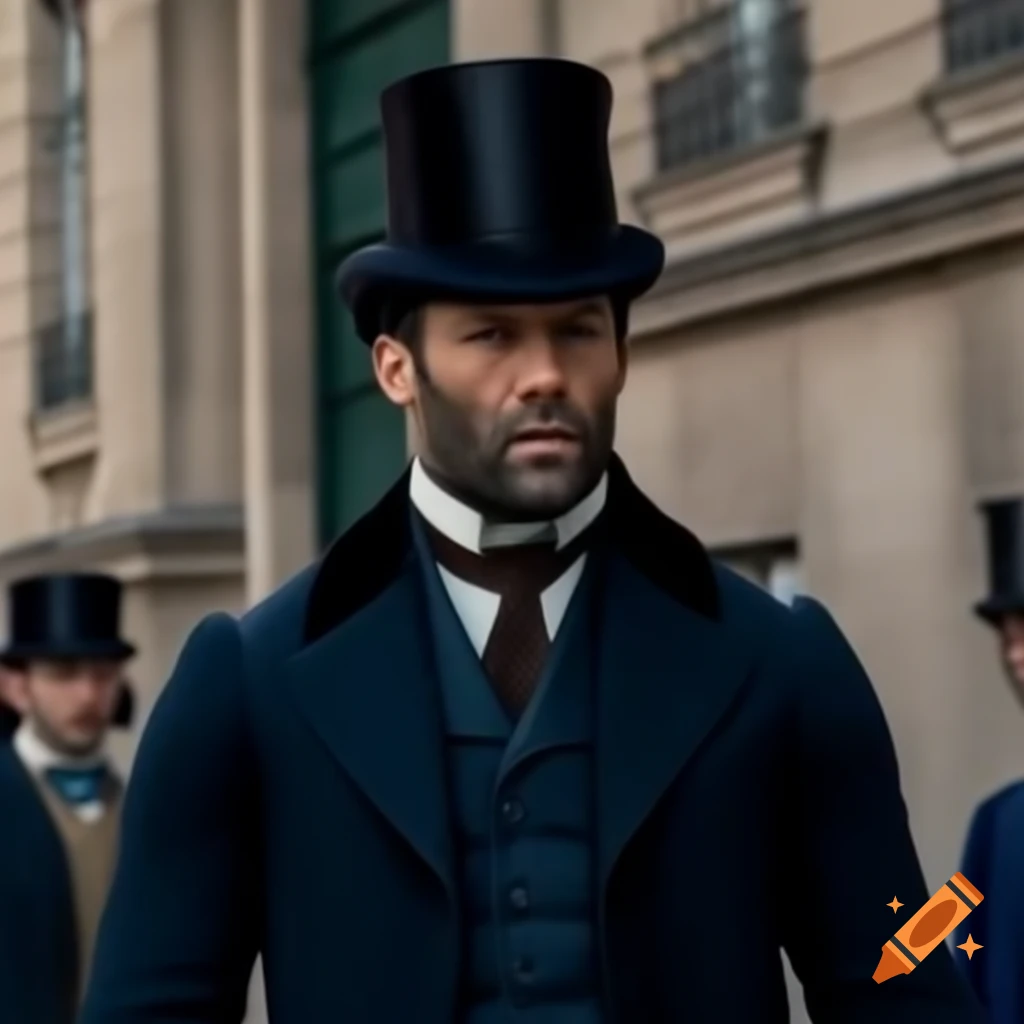 Strong character reminiscent of Jason Statham walking in 19th century ...