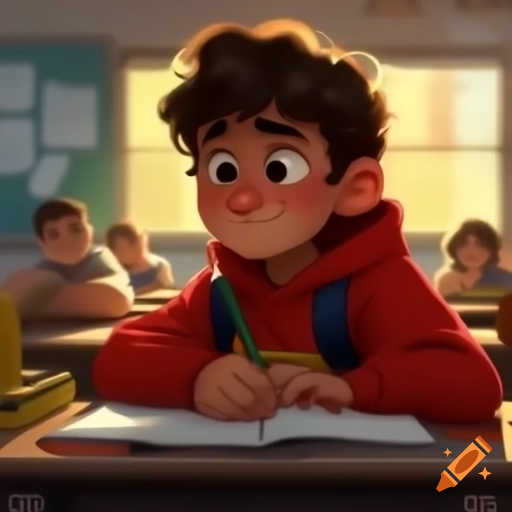 Student in red hoodie tapping pencil on notebook with crypto trading ...