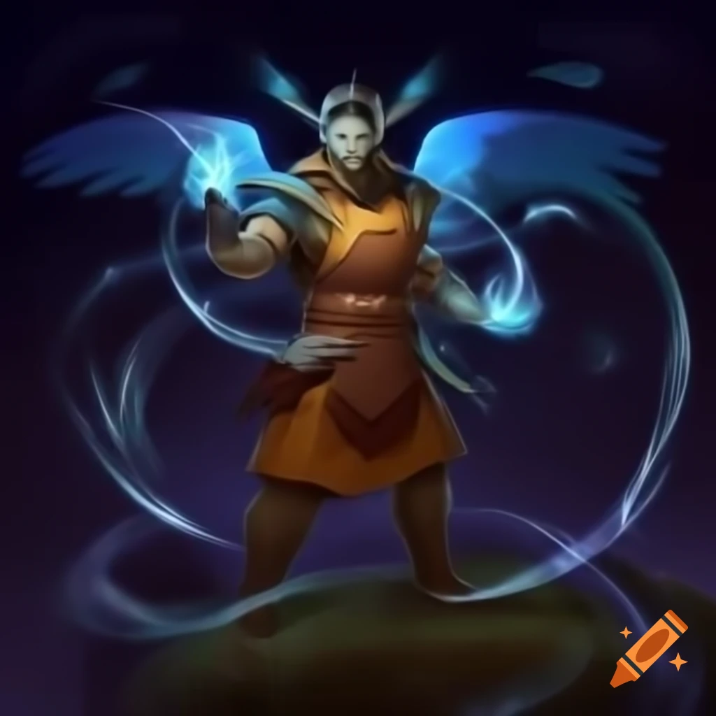 Comic book character Aureon, The Earthbound God in mystical armor with ...