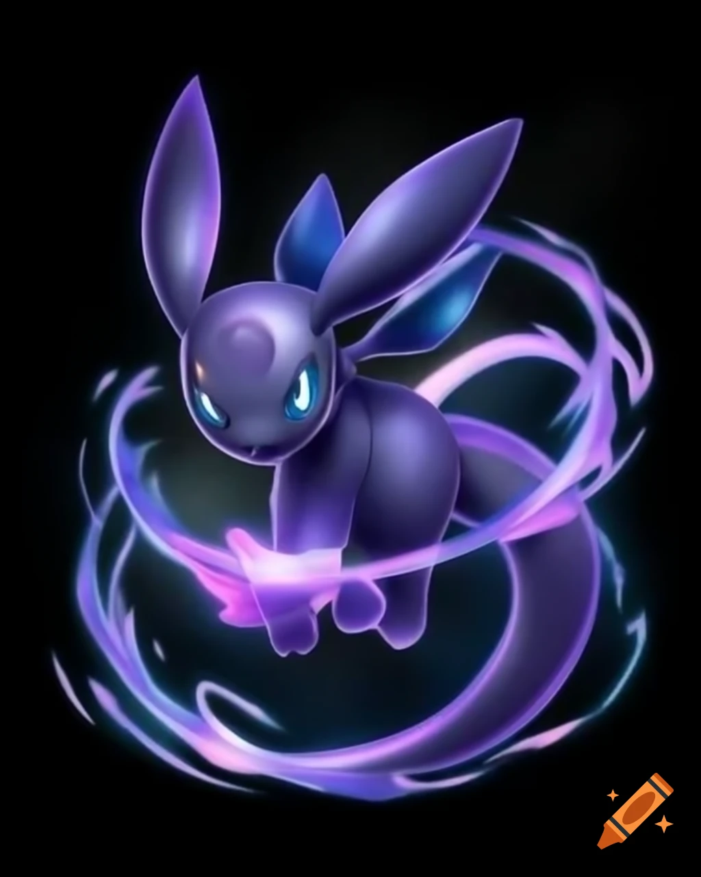 Unique Pokémon merging Umbreon and Mew, dark and psychic types on Craiyon