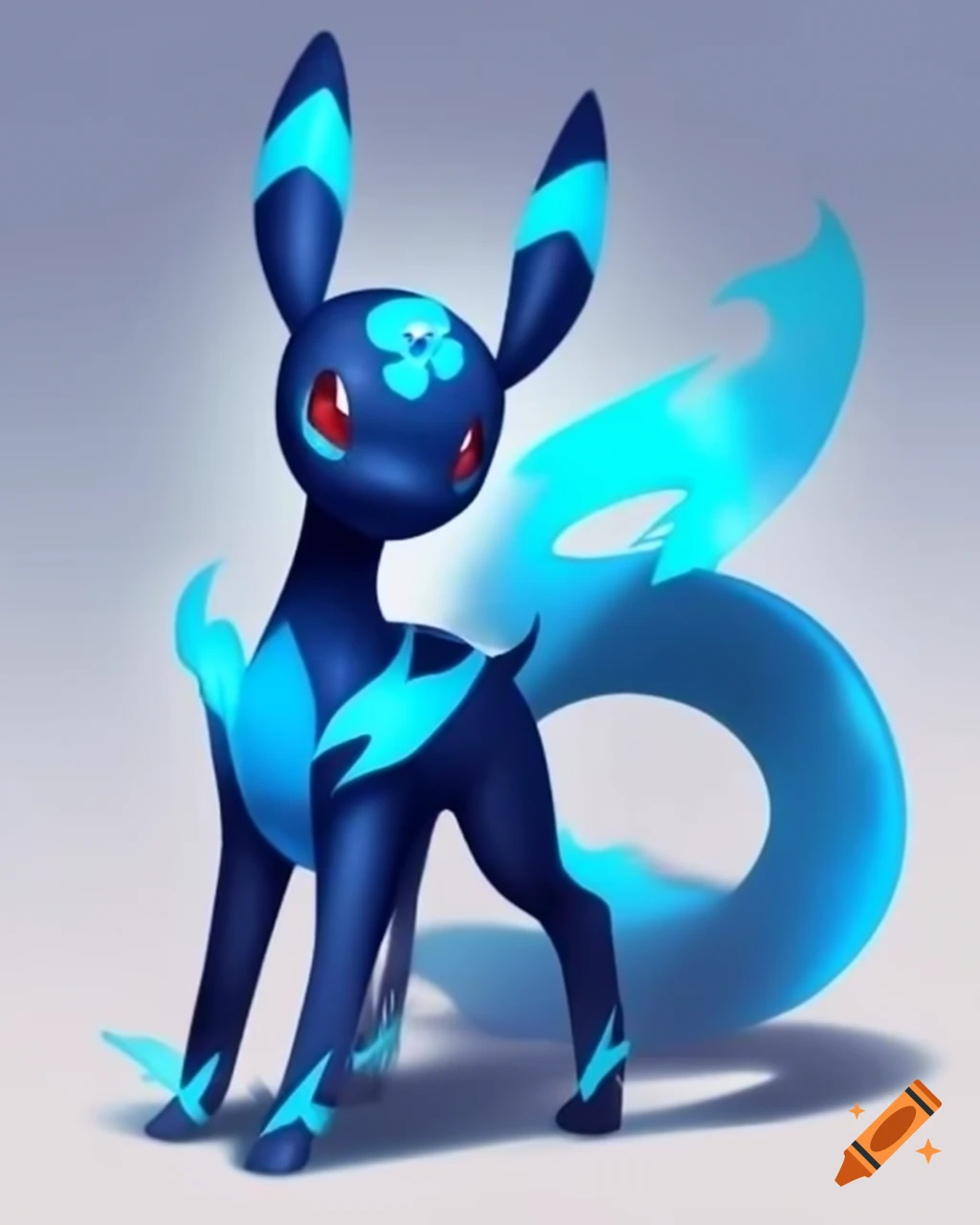 Unique Pokémon fusion of Umbreon and Mew on Craiyon