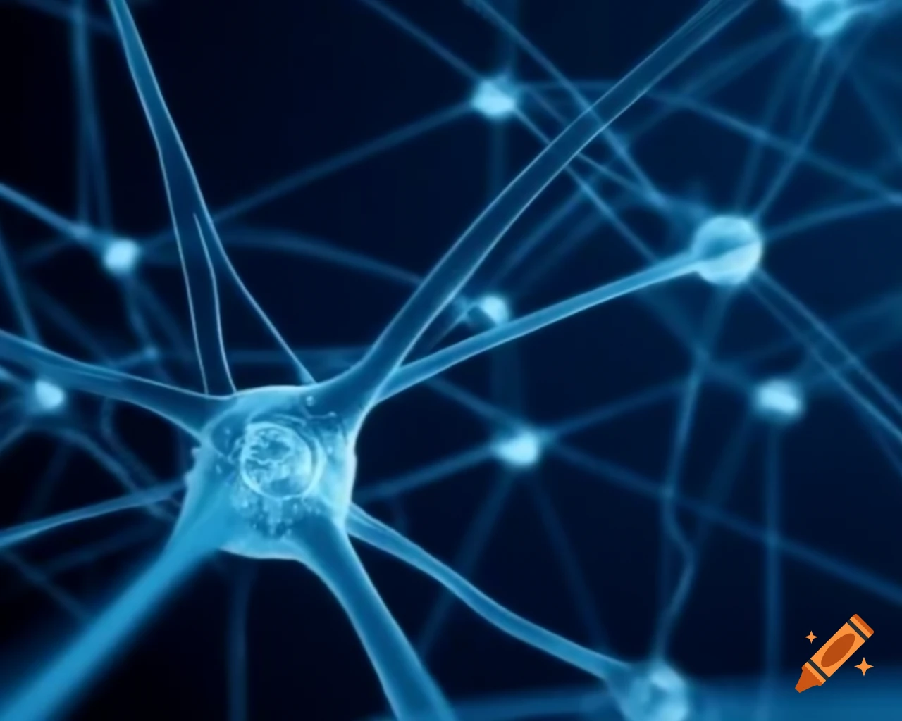 Networks of neurons and computer chips in a professional logo design on ...