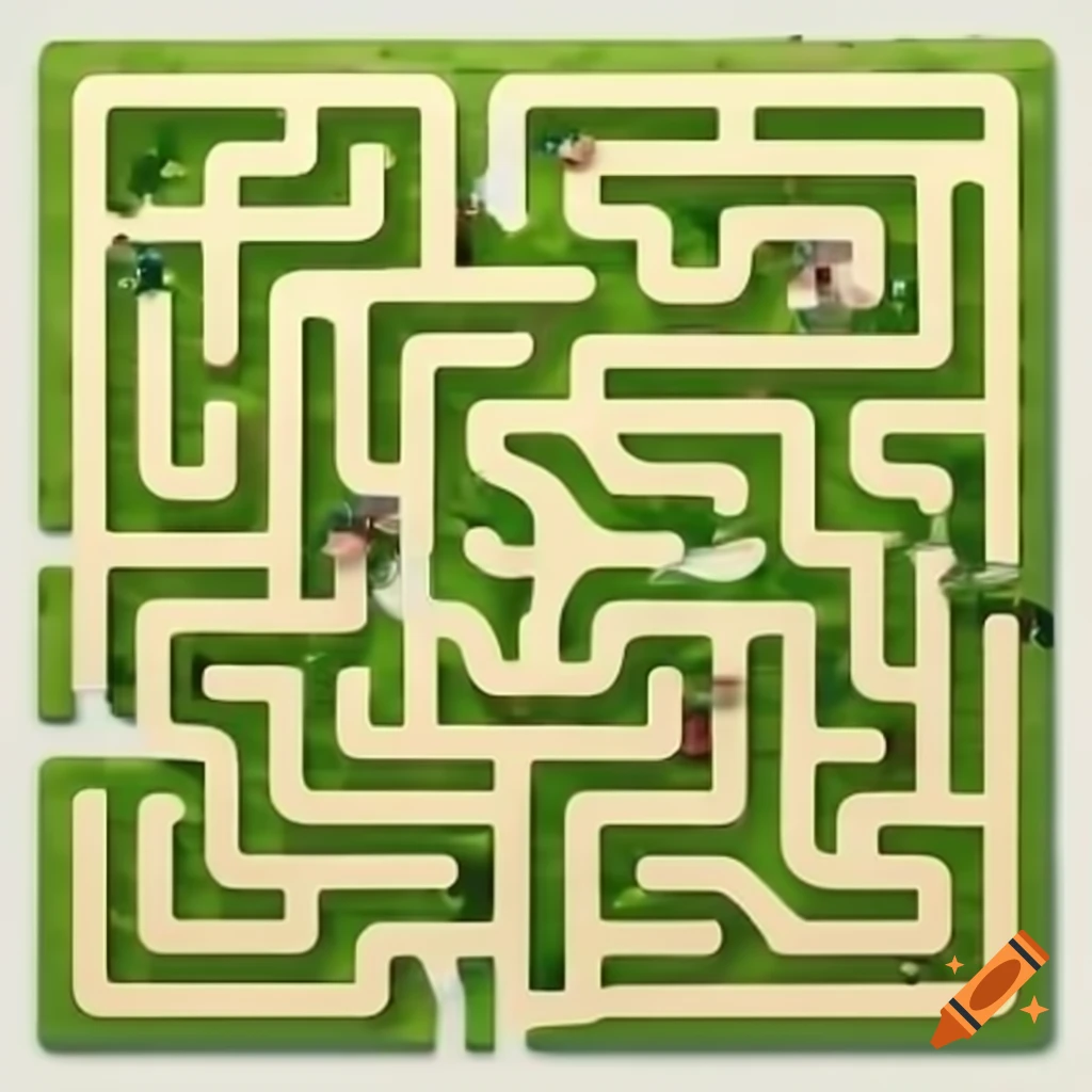 Intricate maze puzzle design on Craiyon