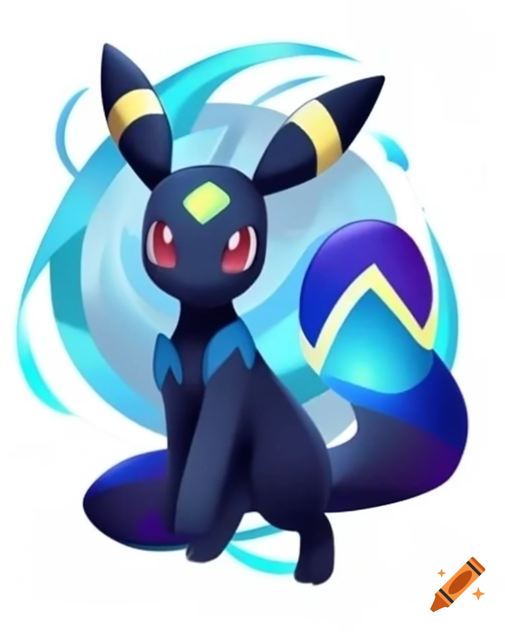 Unique Pokémon fusion of Umbreon and Mew on Craiyon