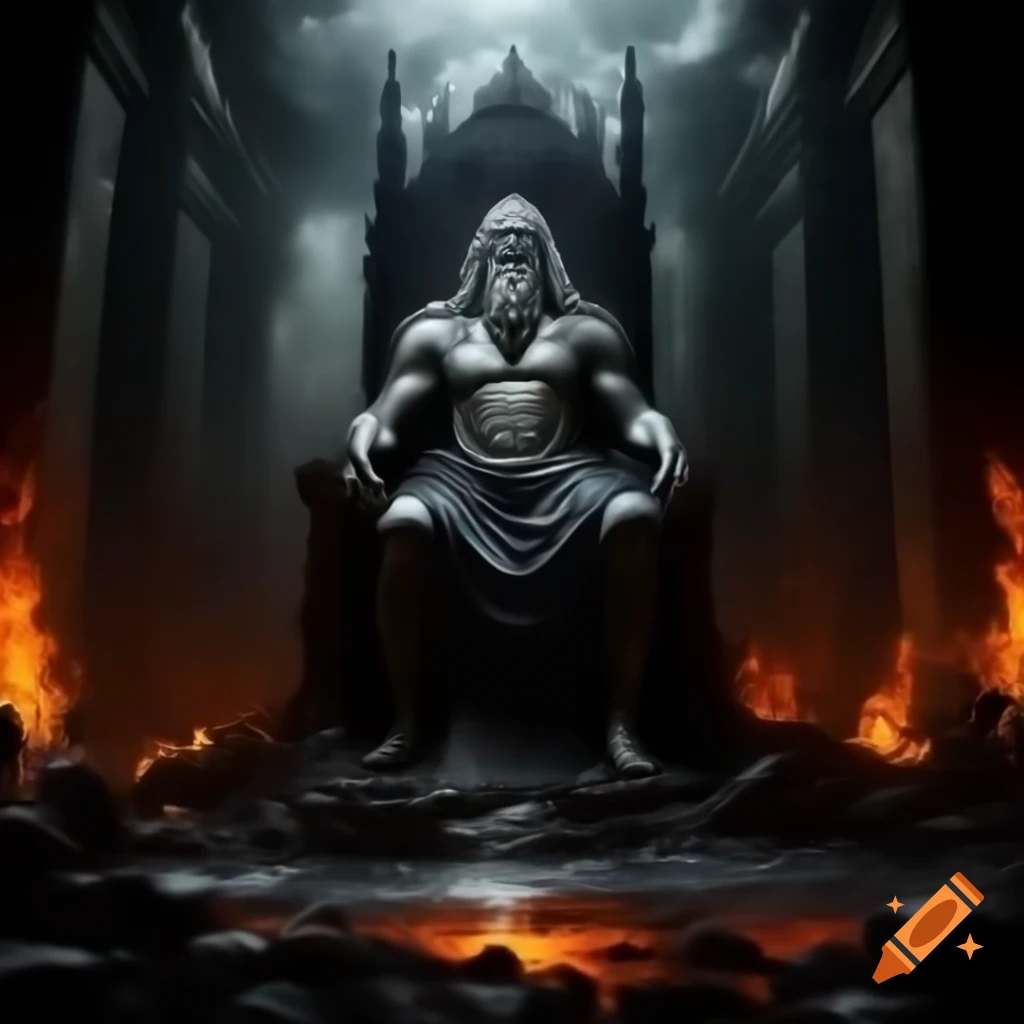 Realistic depiction of Hades in dark underworld kingdom with ancient ...