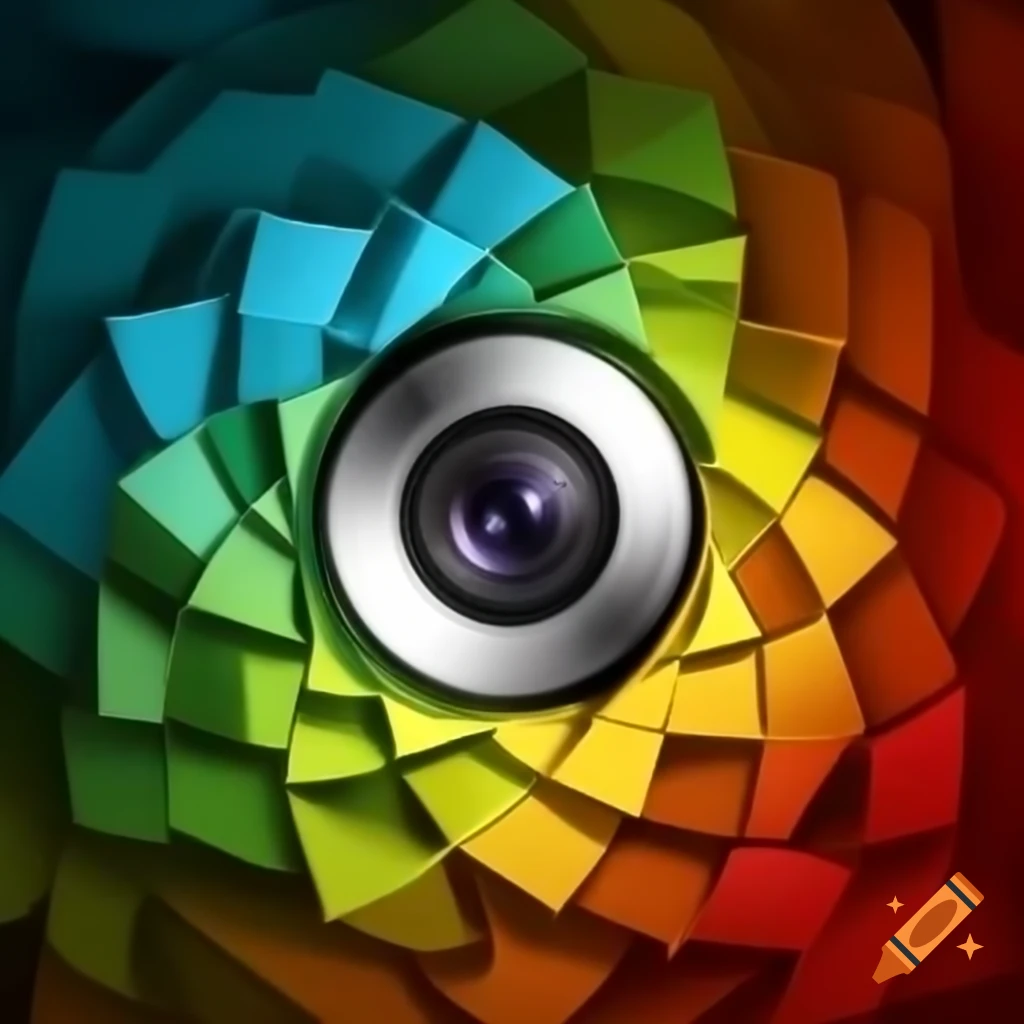 Realistic CCTV camera with green, blue, yellow, and red colors on Craiyon