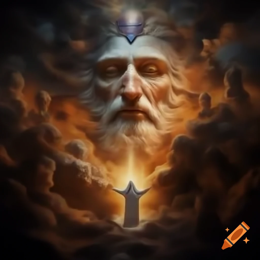 Conceptual representation of the Christian God on Craiyon