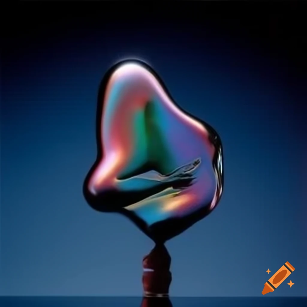 Iridescent female glass statue in pop surreal 2000's photography on Craiyon