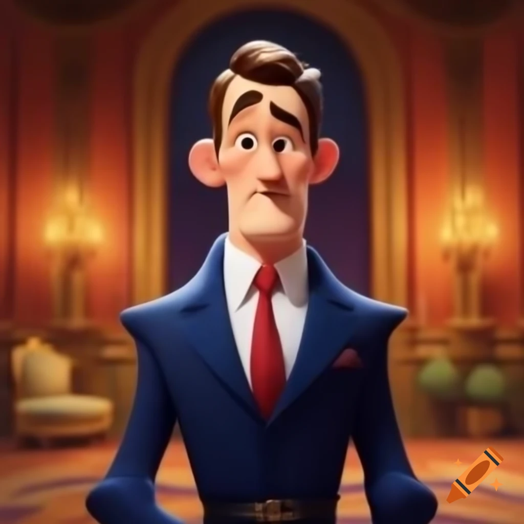 Wealthy cartoon businessman in luxurious mansion overlooking family and ...