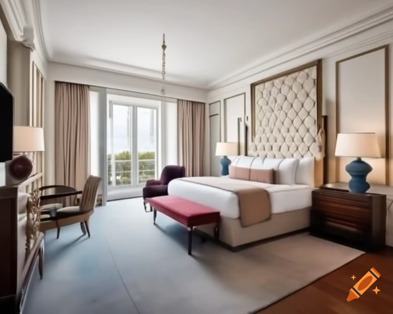 Elegantly designed high-end hotel rooms with smart technology and ...
