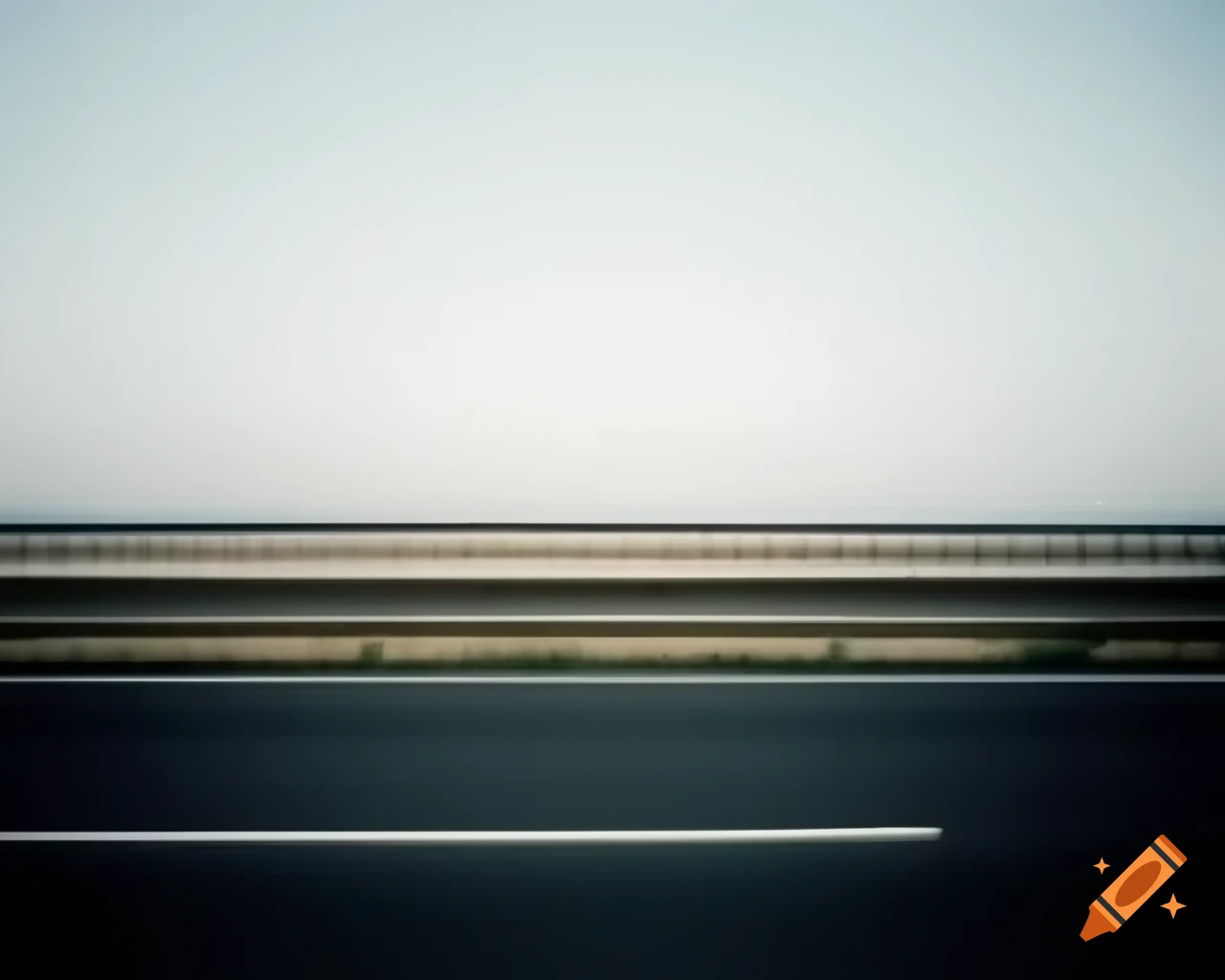 Serene roadside view in the Balkans with highway railing and vast ...