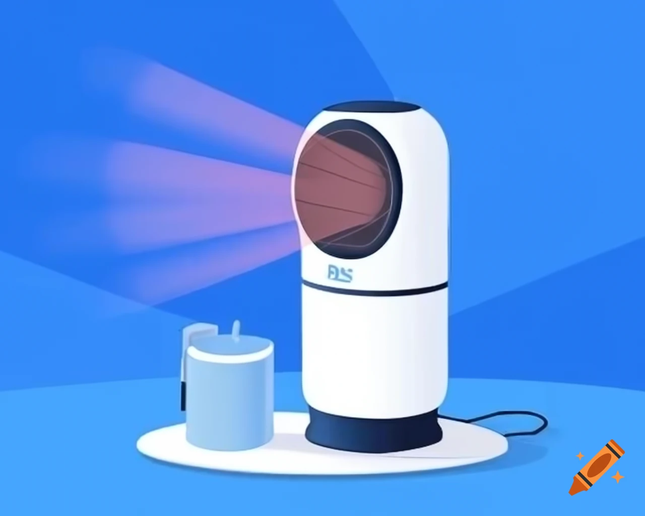 CoolBreeze Portable AC compact cylindrical fan with sleek design on Craiyon