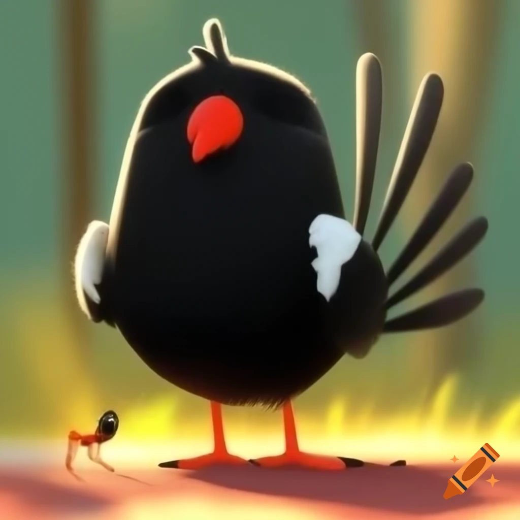 Cartoon sketch of a black grouse facing forward showcasing black ...